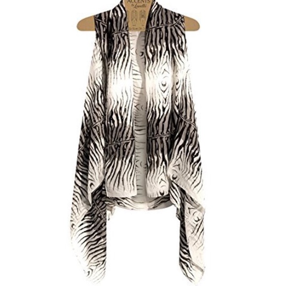 Accents by Lavello | Tops | Zebra Print Sheet Chiffon Convertible Vest ...